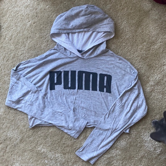 Puma | Tops | Puma Cropped Hoodie | Poshmark